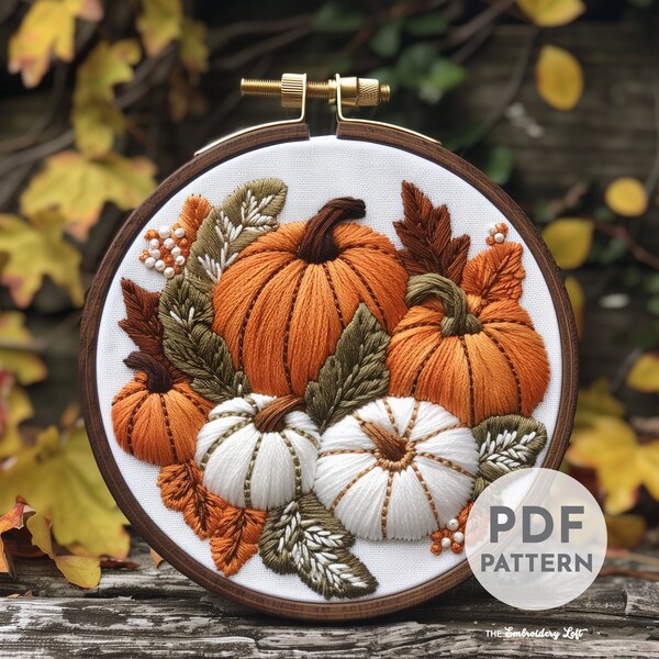 Pumpkin Embroidery - Etsy