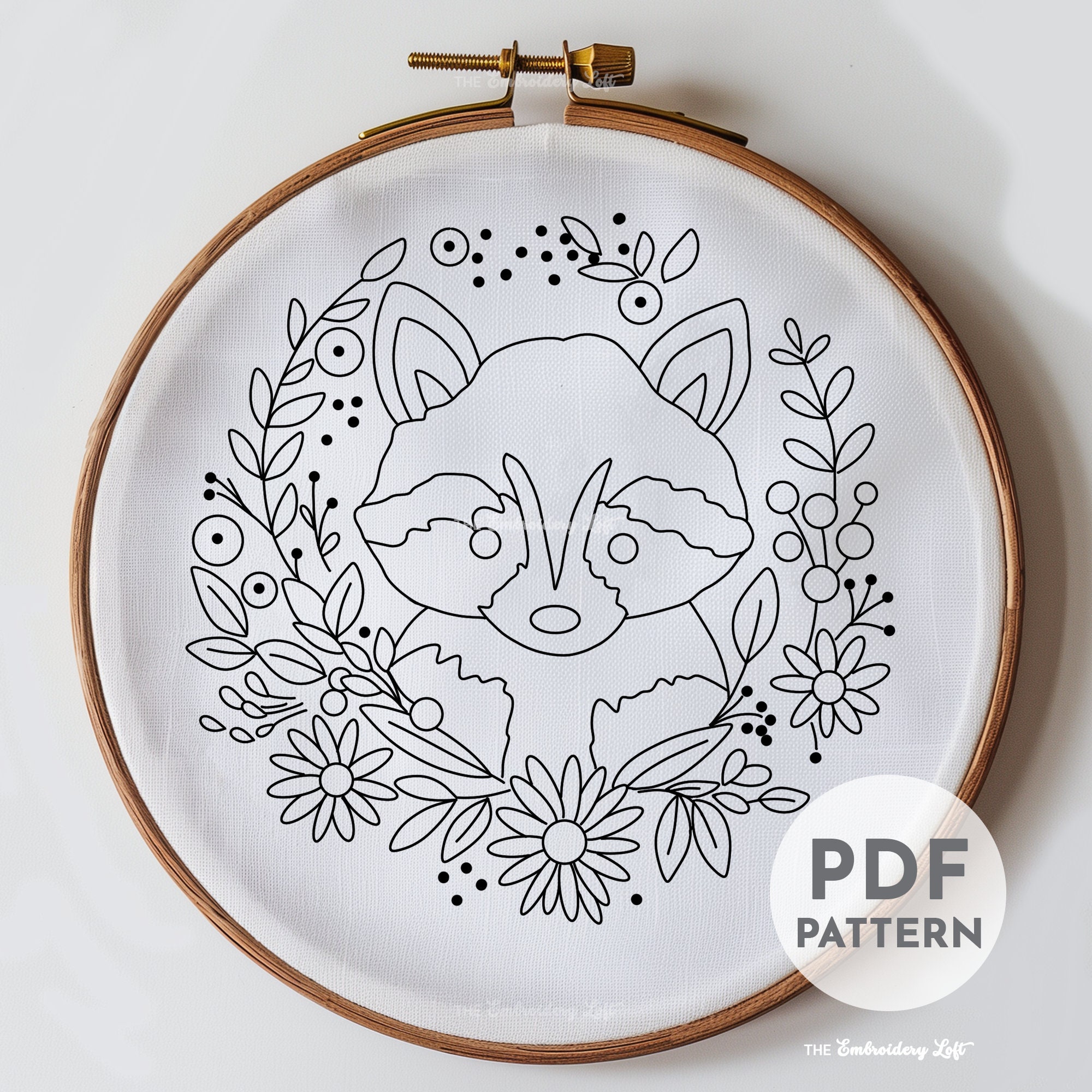 Baby Racoon Hand Embroidery Pattern, Baby Racoon Pattern, Racoon ...