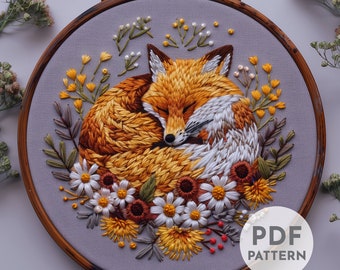 Fox Embroidery - Etsy