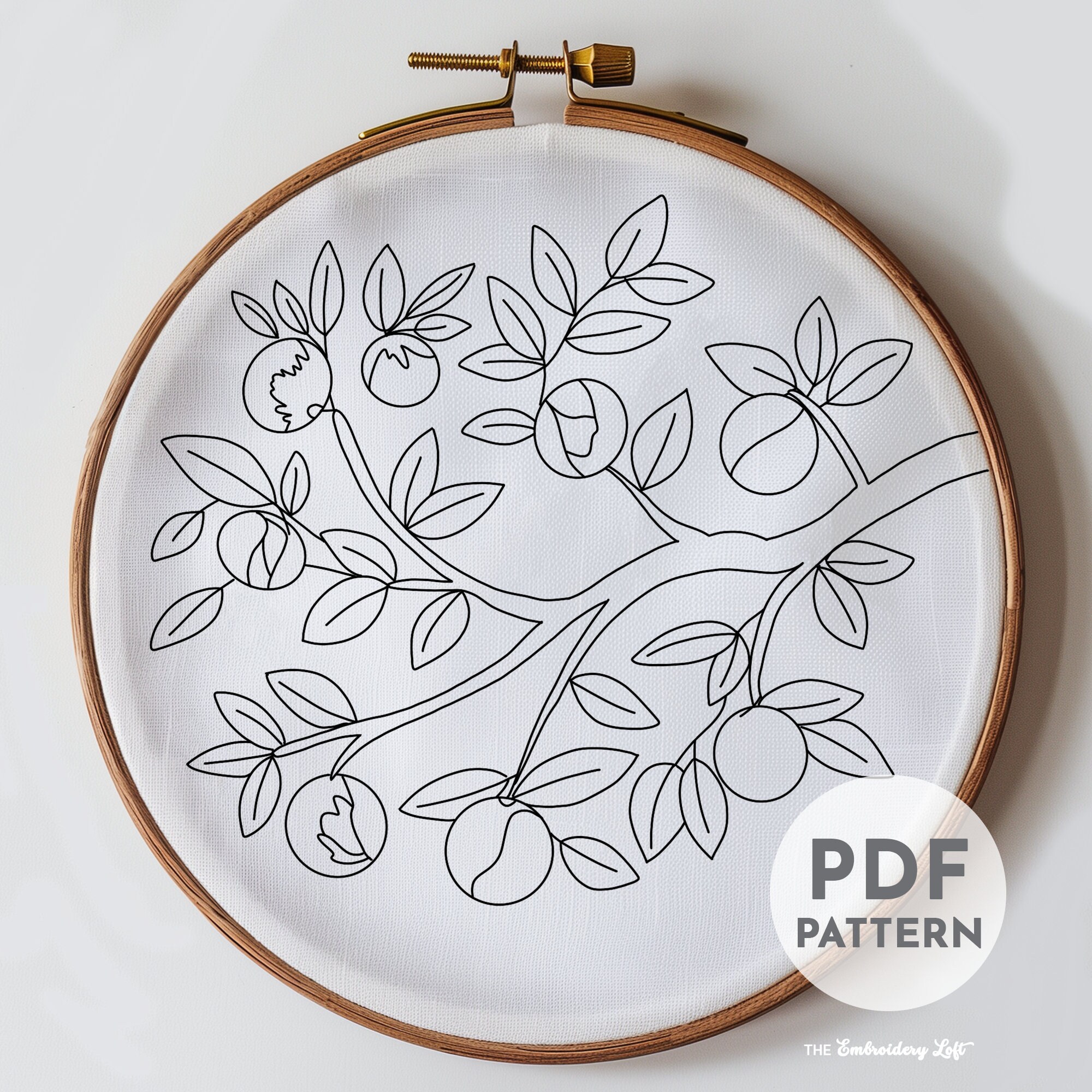 Peach Tree Hand Embroidery Pattern, Peaches Pattern, Peaches, Summer ...