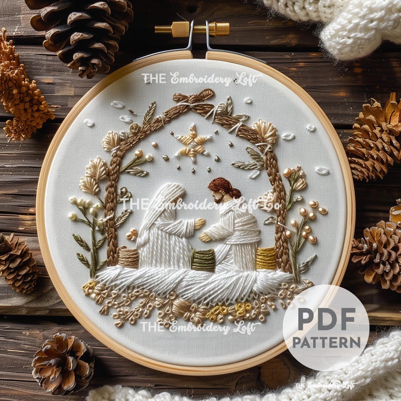Nativity Embroidery - Etsy