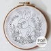 Easter Bunny Hand Embroidery Pattern, Floral Bunny Embroidery, Easter ...