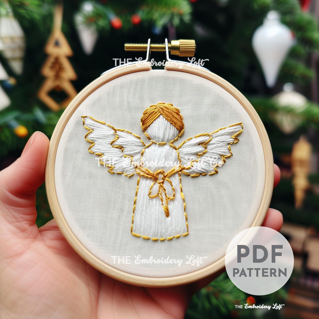 Angel Hand Embroidery Pattern, Angel Design, Christmas Angel, Christmas ...
