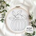 Autumn Pumpkin Hand Embroidery Pattern, Pumpkin Pattern, Halloween ...
