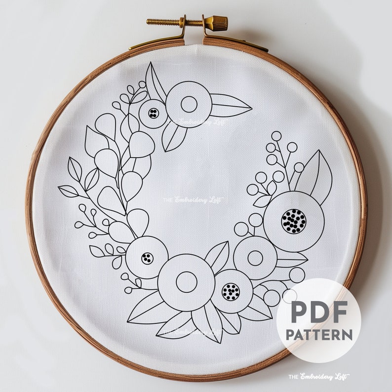 Autumn Flowers Hand Embroidery Pattern, Autumn Embroidery Pattern, Fall ...