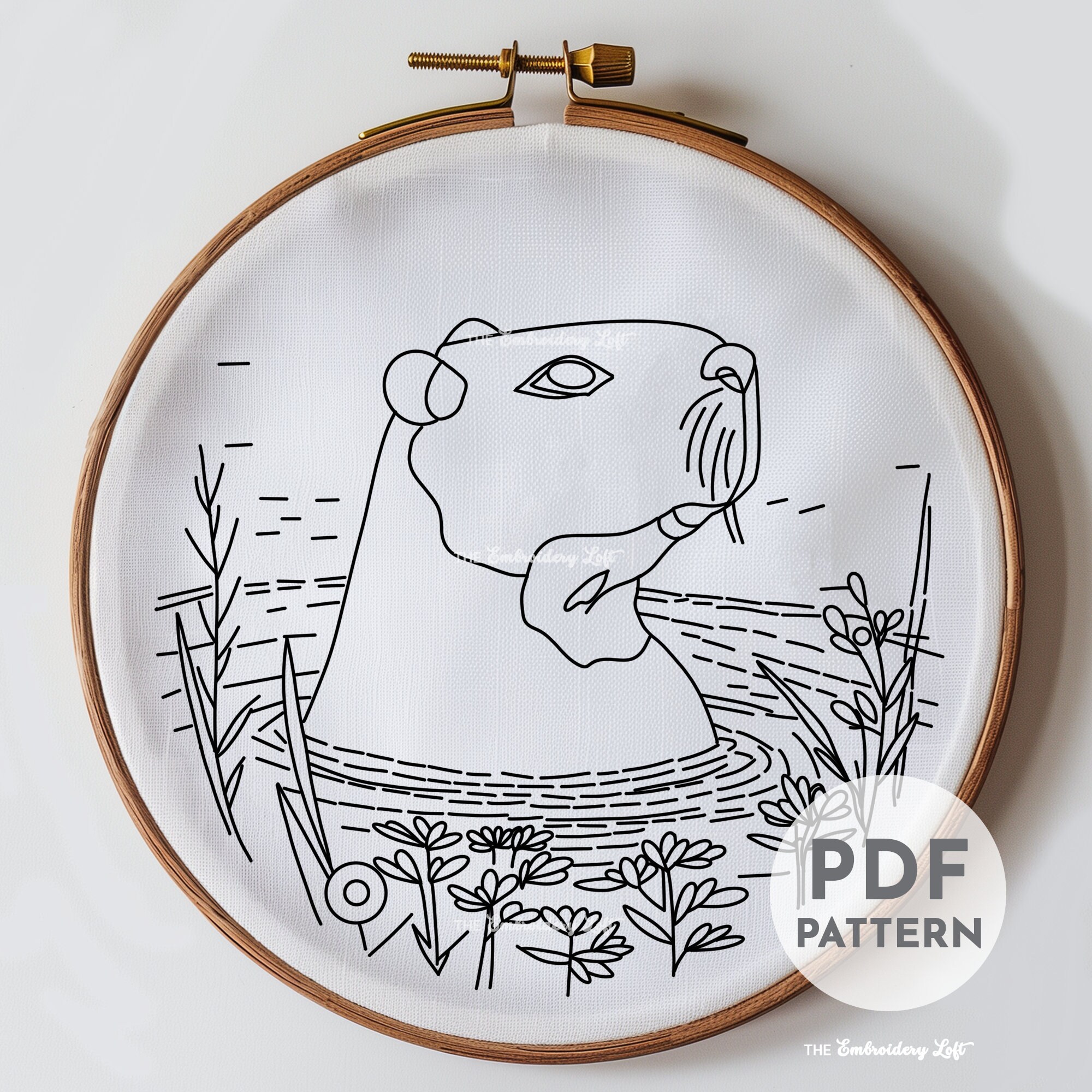 Capybara Hand Embroidery Pattern, Cute Capybara Pattern, South American ...