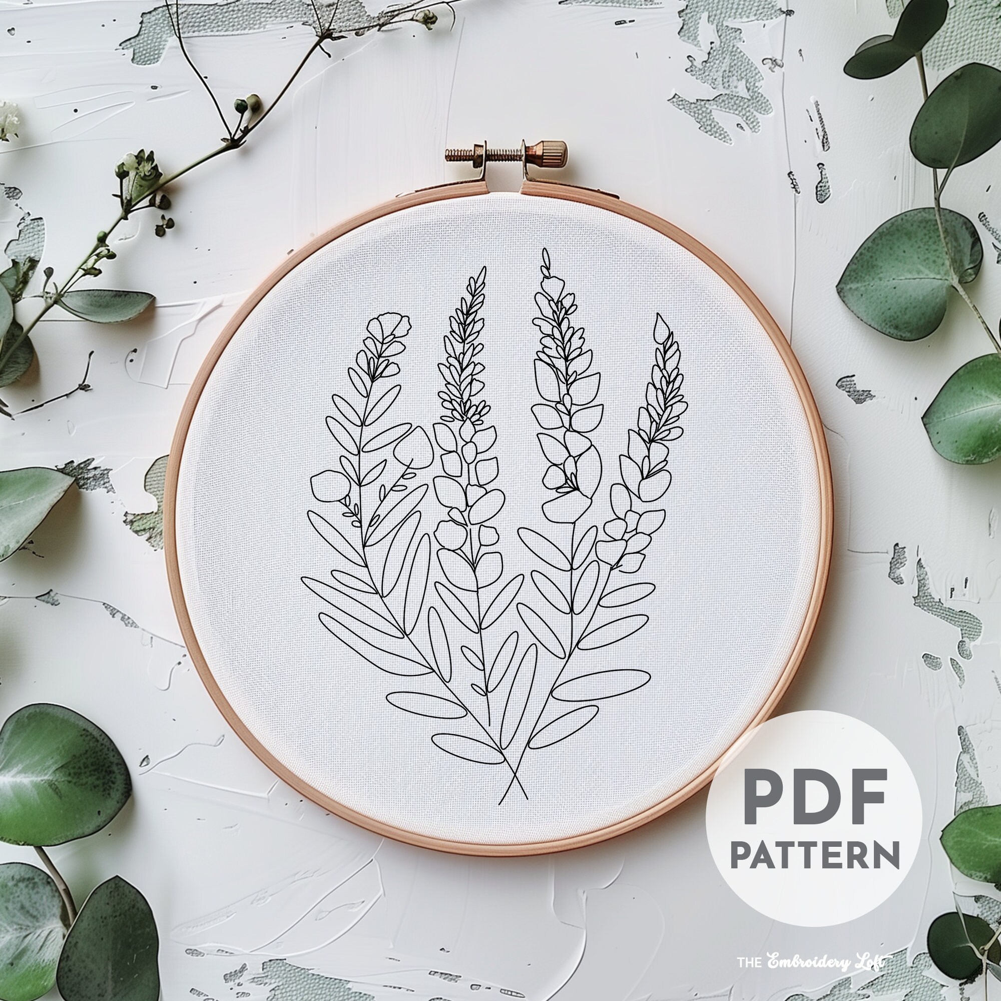 Pink Highland Heathers Hand Embroidery Pattern, Highland Heathers ...