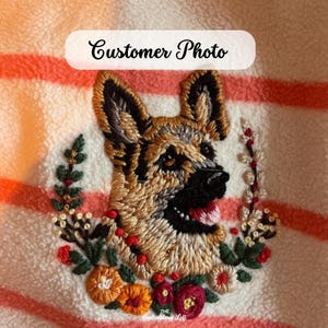 German Shepherd Hand Embroidery Pattern, Shepherd Dog, Dog Embroidery ...