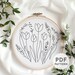 Yellow Tulips Hand Embroidery Pattern, Tulip Pattern, Tulip Embroidery ...