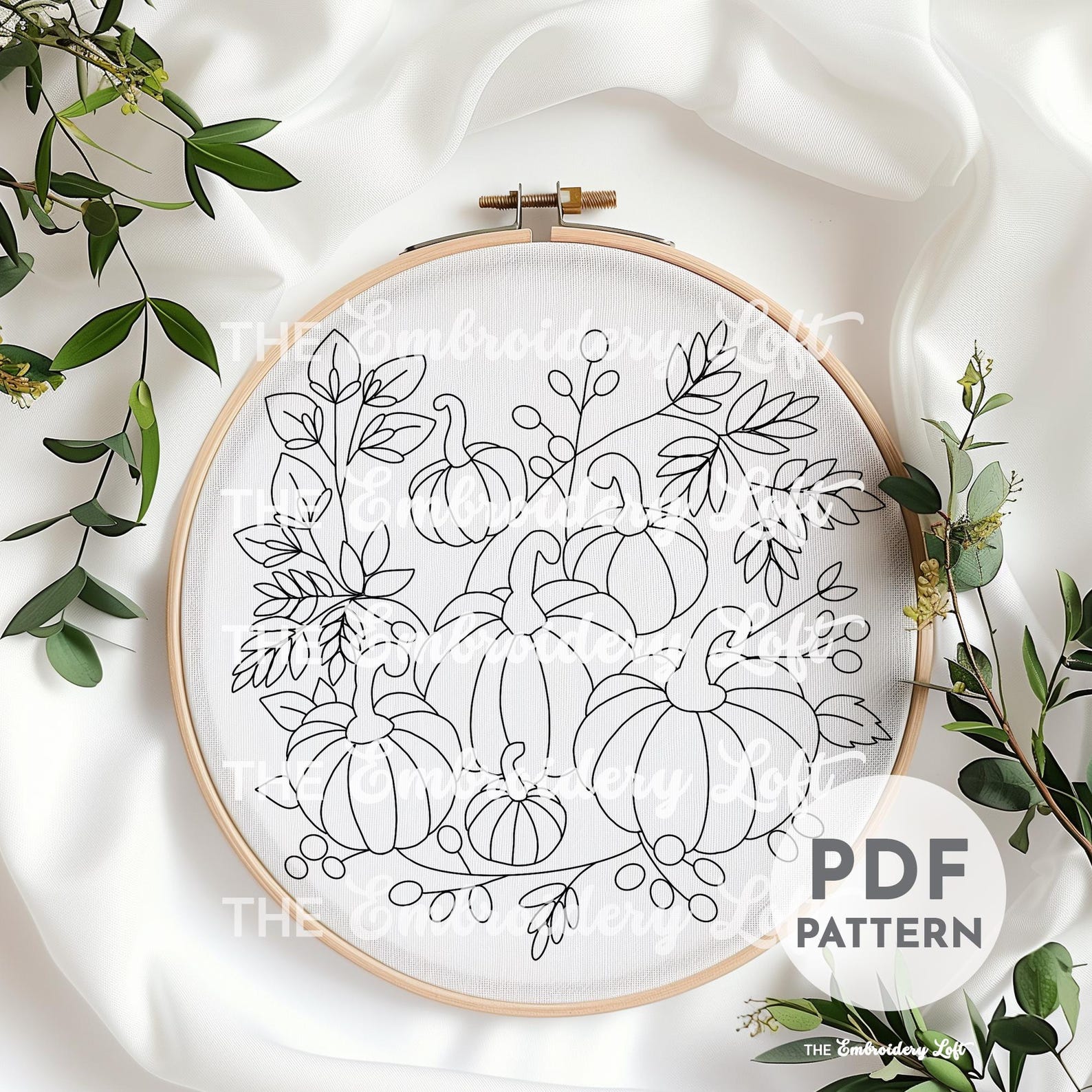 Pumpkin Patch Hand Embroidery Pattern, Pumpkin Pattern, Autumn Pattern ...