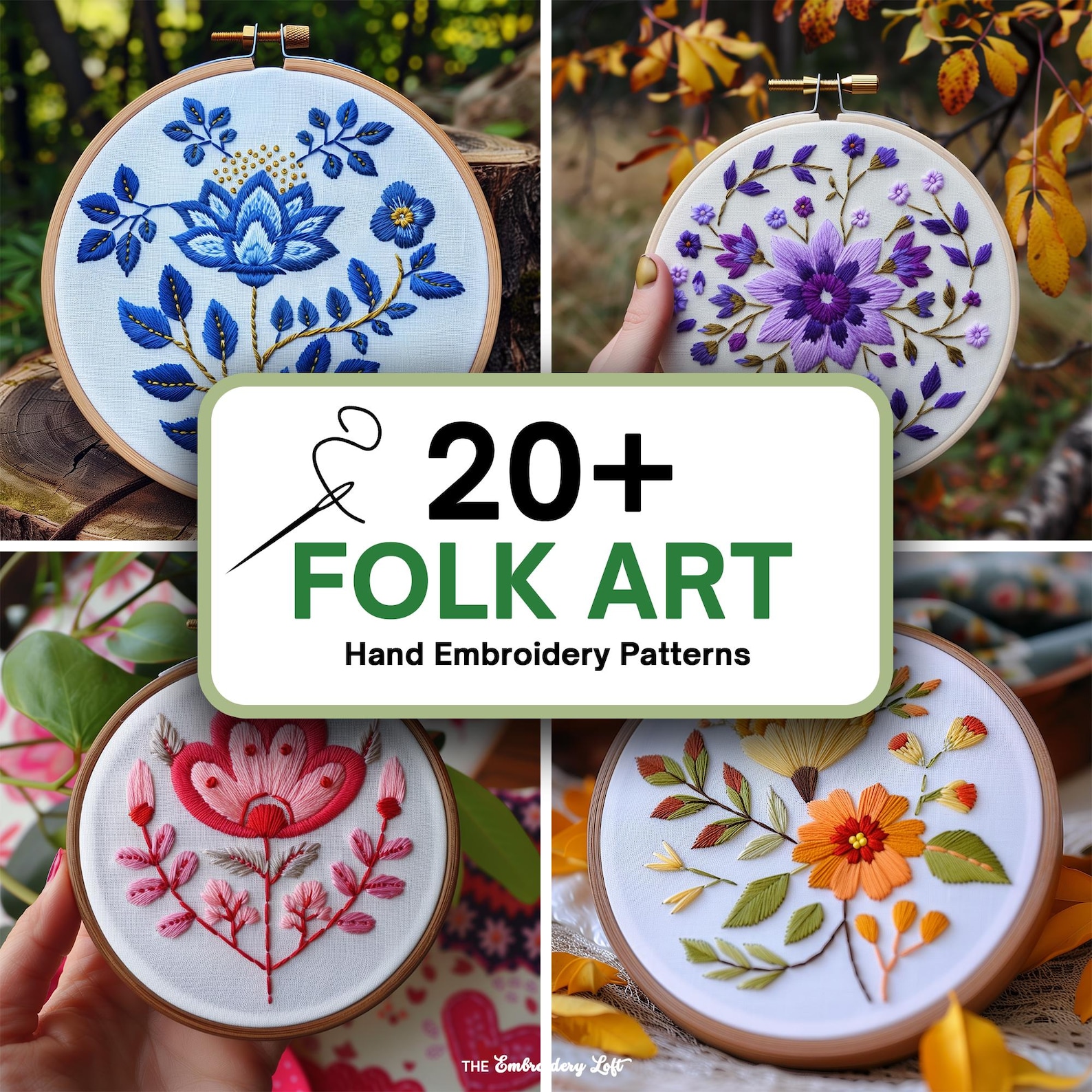 MINI COLLECTION, Folk Art Style Hand Embroidery Pattern Collection ...