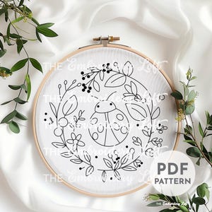 Ladybug Hand Embroidery Pattern, Ladybug Pattern, Ladybird Embroidery ...