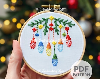 Christmas Lights Hand Embroidery Pattern - Etsy