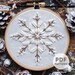 Winter Snowflake Hand Embroidery Pattern, Christmas Embroidery Pattern ...
