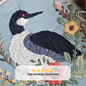 Canadian Loon Hand Embroidery Pattern, Loon Pattern, Bird Embroidery ...