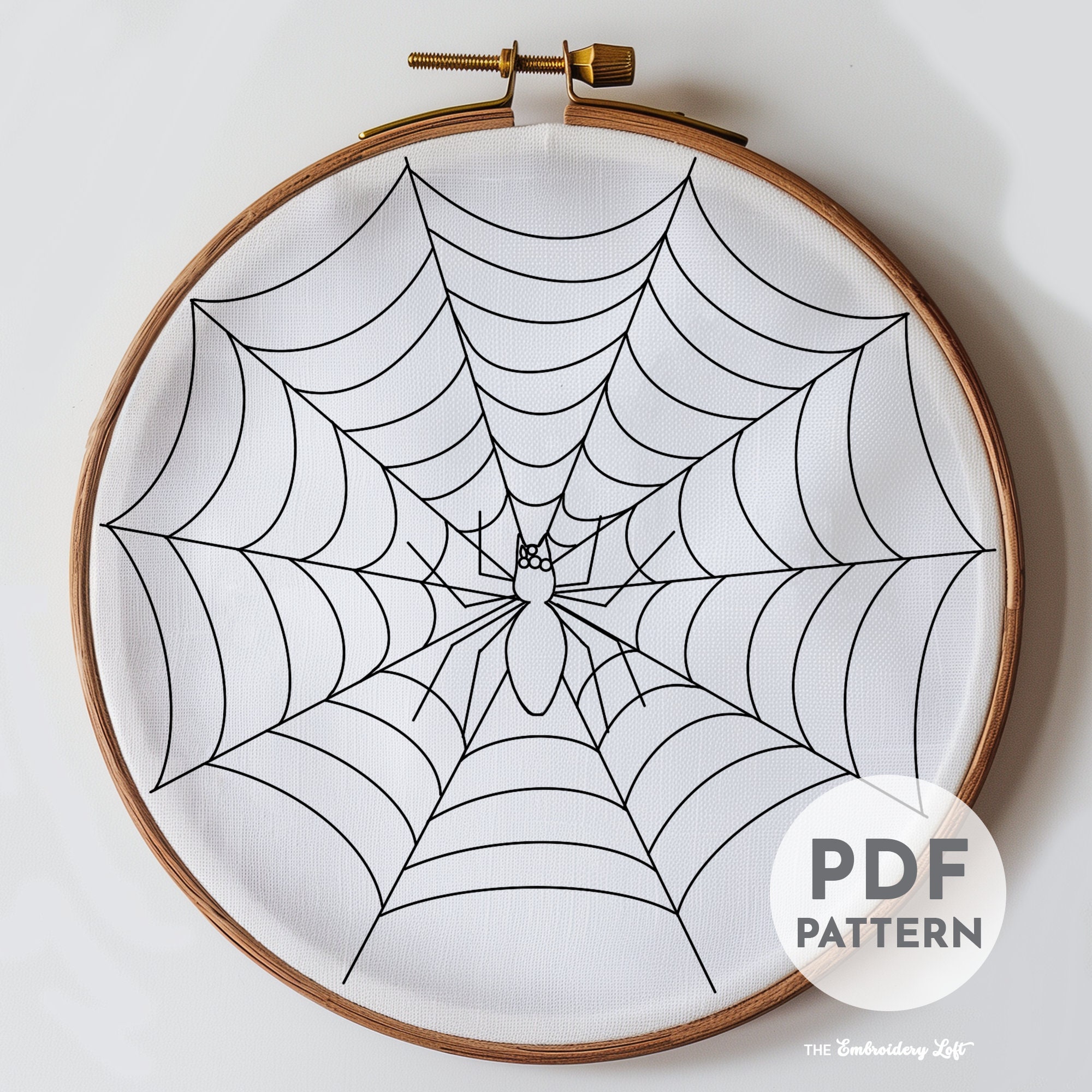 Spider Web Hand Embroidery Pattern, Halloween Embroidery Pattern ...