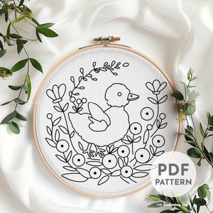Baby Duck Hand Embroidery Pattern, Duckling Pattern, Cute Duck Pattern ...