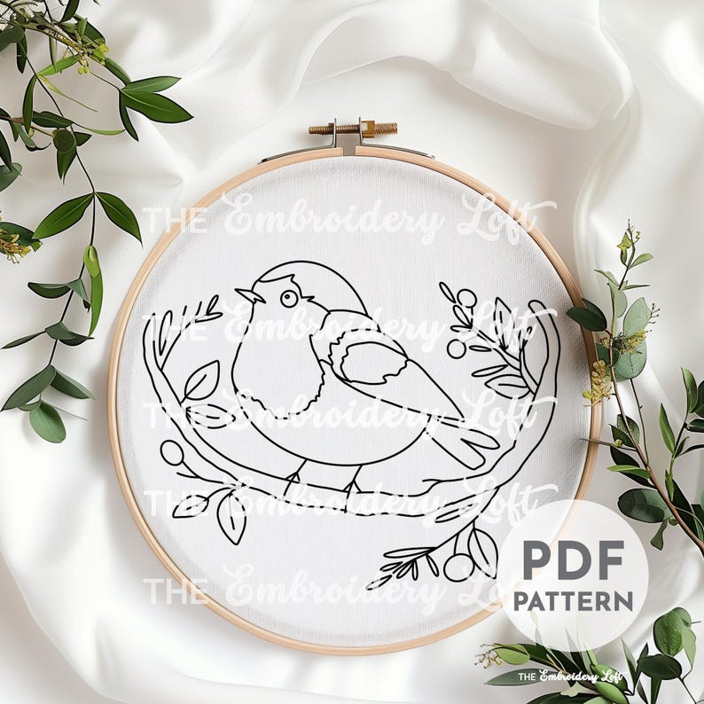 Spring Robin Hand Embroidery Pattern, Robin Pattern, Spring Bird ...