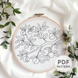 Peach Tree Hand Embroidery Pattern, Peaches Pattern, Peaches, Summer ...