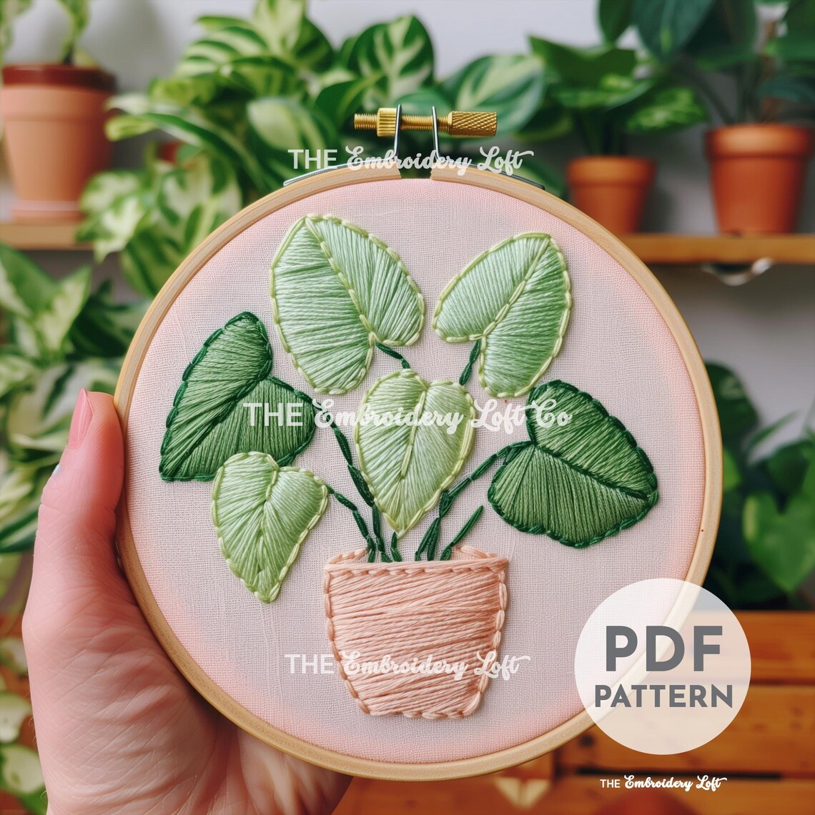 Pothos Hand Embroidery Pattern, Pothos Plant Design, House Plants ...