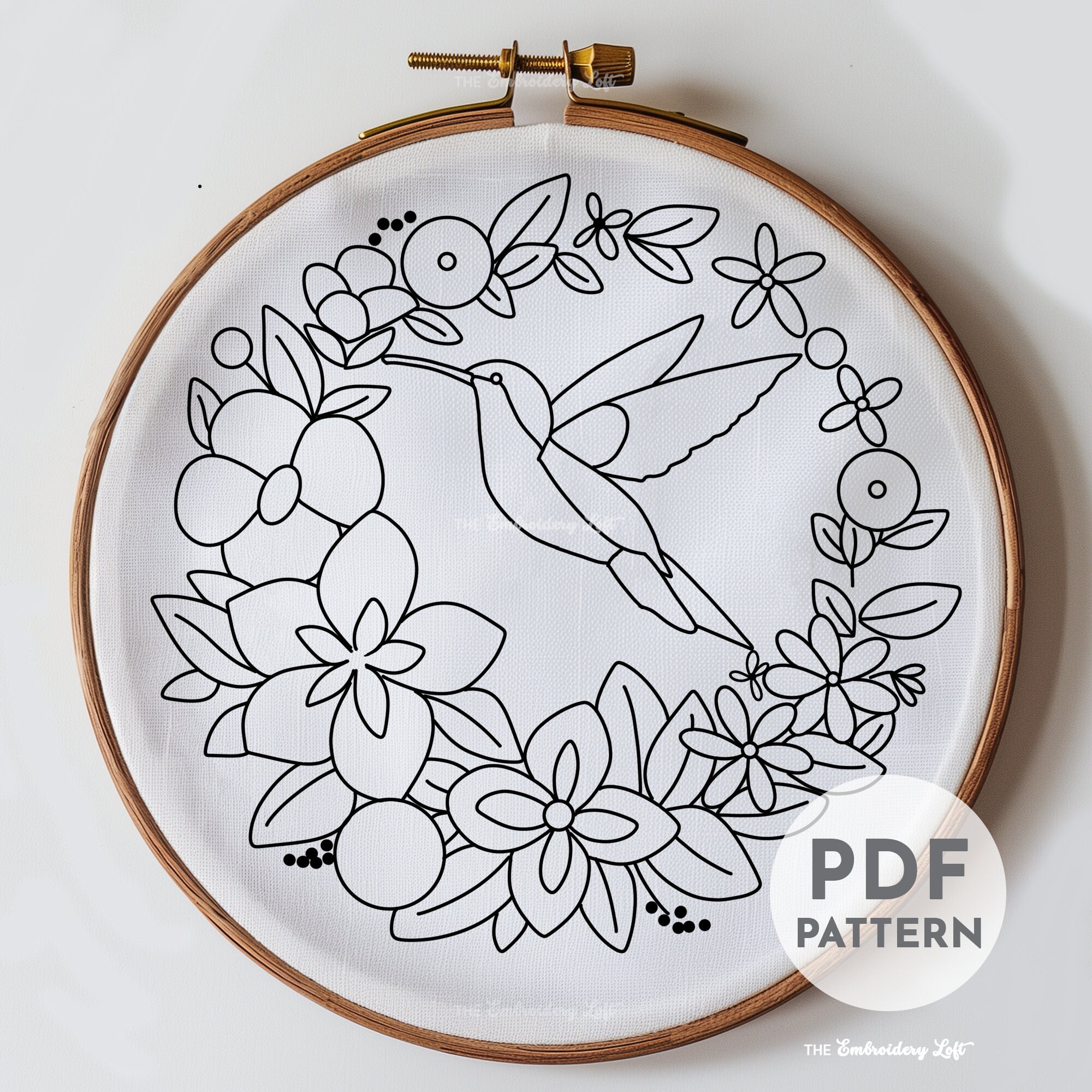 Hummingbird Hand Embroidery Pattern, Hummingbird Pattern, Spring Bird ...