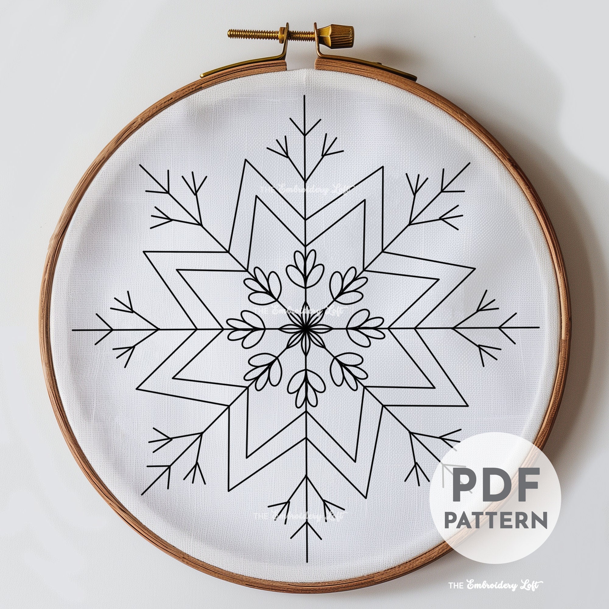Winter Snowflake Hand Embroidery Pattern, Christmas Embroidery Pattern, Winter Pattern ...