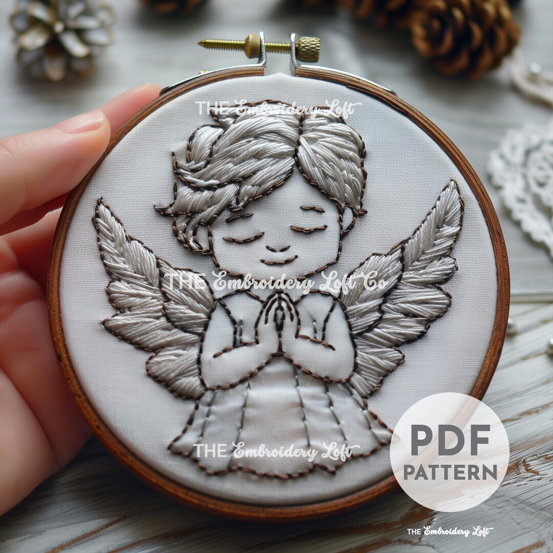 Baby Angel Hand Embroidery Pattern, Christmas Angel, Angel Design ...