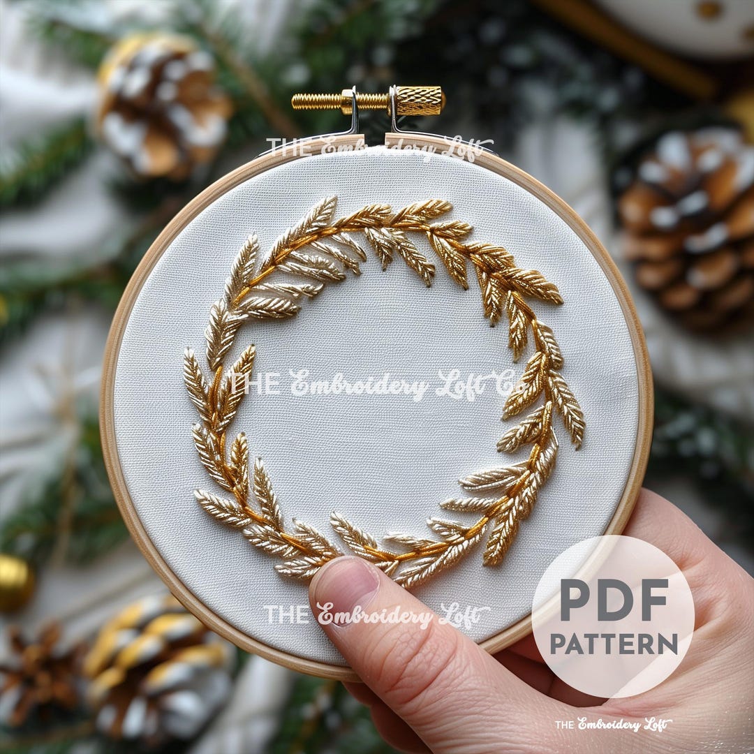 Golden Ring Hand Embroidery Pattern, Twelve Days of Christmas ...