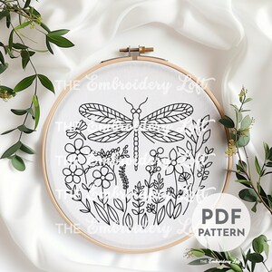 Dragonfly Hand Embroidery Pattern, Dragonfly Pattern, Dragonfly ...