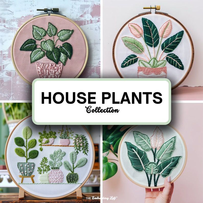 MINI COLLECTION, House Plants Hand Embroidery Pattern Collection ...