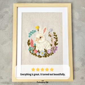Easter Bunny Hand Embroidery Pattern, Easter Gift, Floral Bunny ...