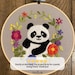 Panda Hand Embroidery Pattern, Floral Panda, Cute Panda Design, Panda ...