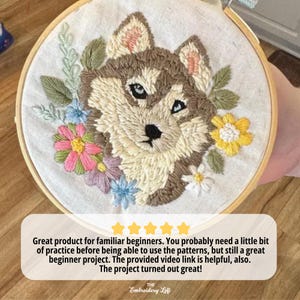 Husky Hand Embroidery Pattern, Siberian Husky Dog, Dog Embroidery, Pet ...