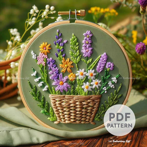Floral Embroidery Pattern - Etsy