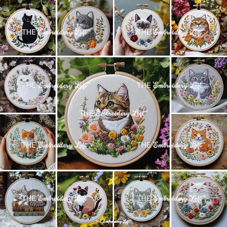 MINI COLLECTION, Cats Hand Embroidery Pattern Collection, Current and ...