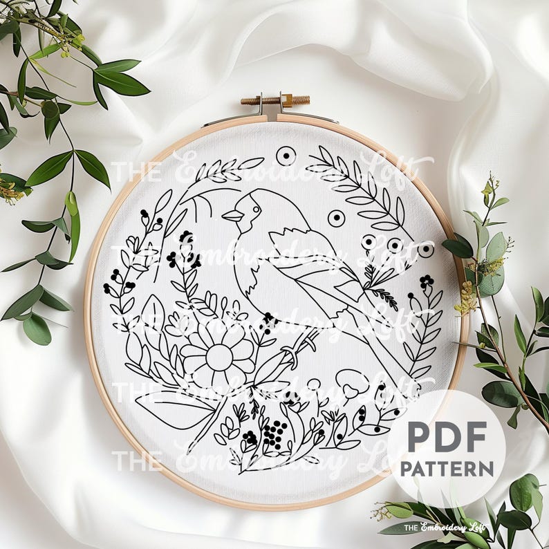 Goldfinch Hand Embroidery Pattern, American Goldfinch Bird, Finch Bird ...