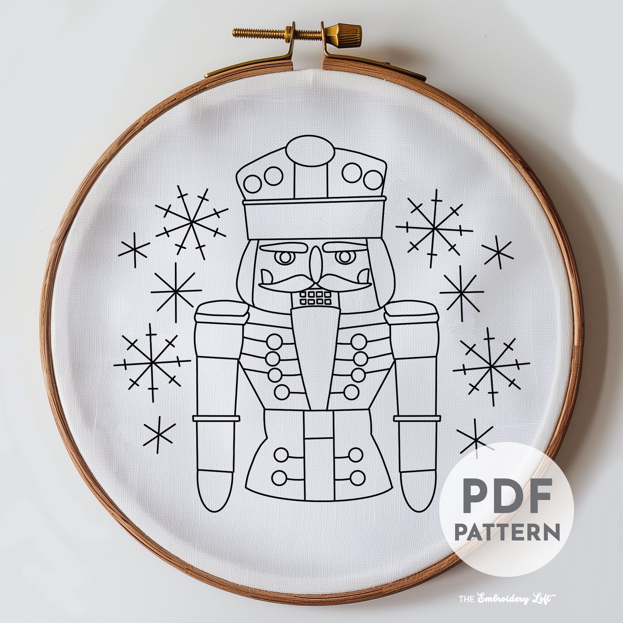 Nutcracker Hand Embroidery Pattern, Christmas Nutcracker, Christmas Embroidery Pattern, Winter ...