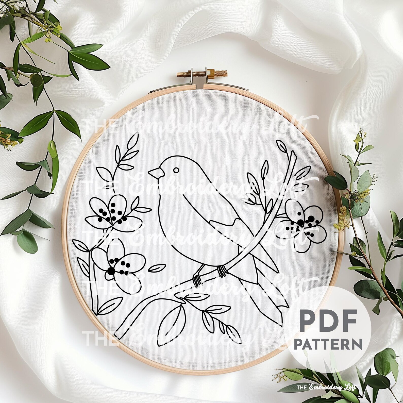 Yellow Canary Hand Embroidery Pattern, Canary Bird, Song Bird, Yellow ...