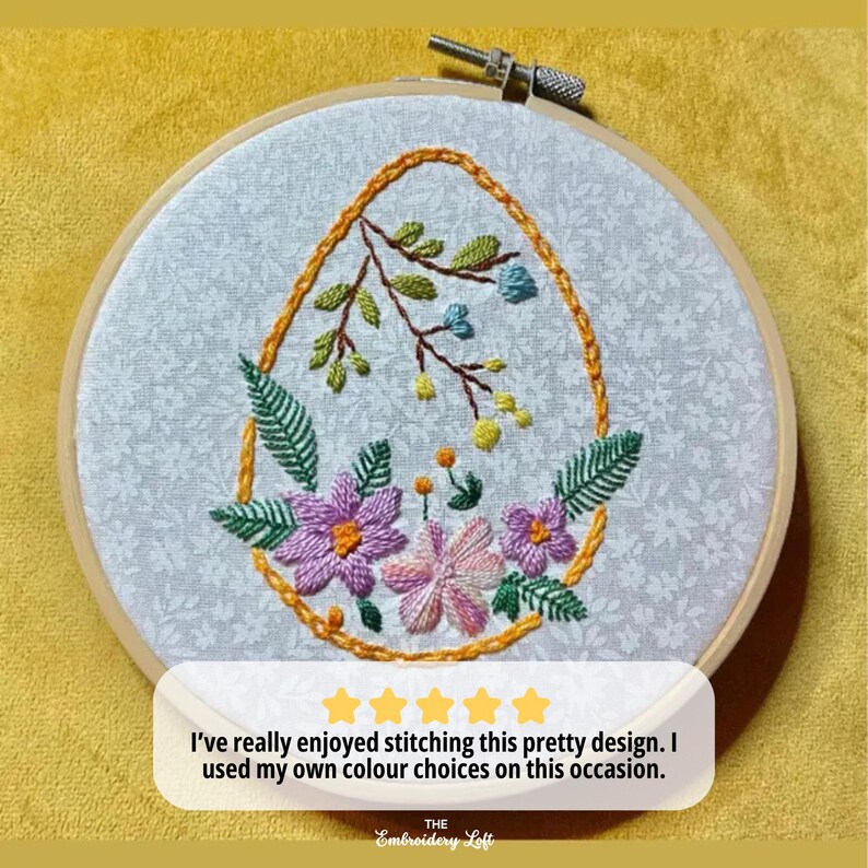 Easter Egg Hand Embroidery Pattern, Easter Egg Design, Flower ...