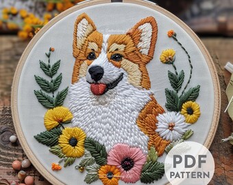 Golden Doodle Hand Embroidery Pattern, Dog Embroidery, Pet Embroidery ...