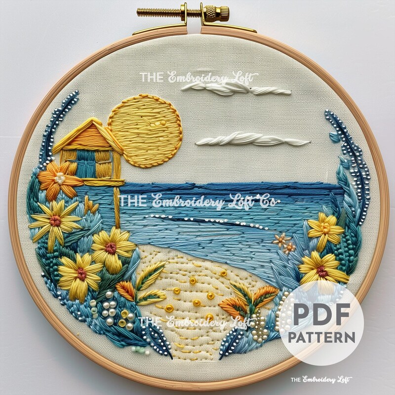 Coastal Embroidery - Etsy