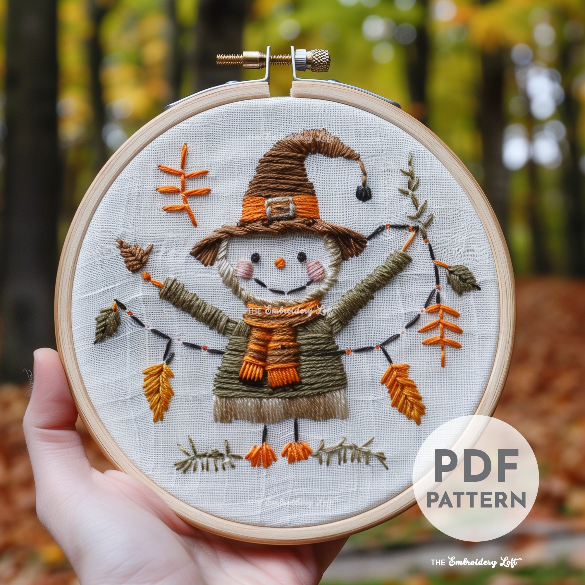 Scarecrow Hand Embroidery Pattern, Scarecrow Pattern, Scarecrow Design ...