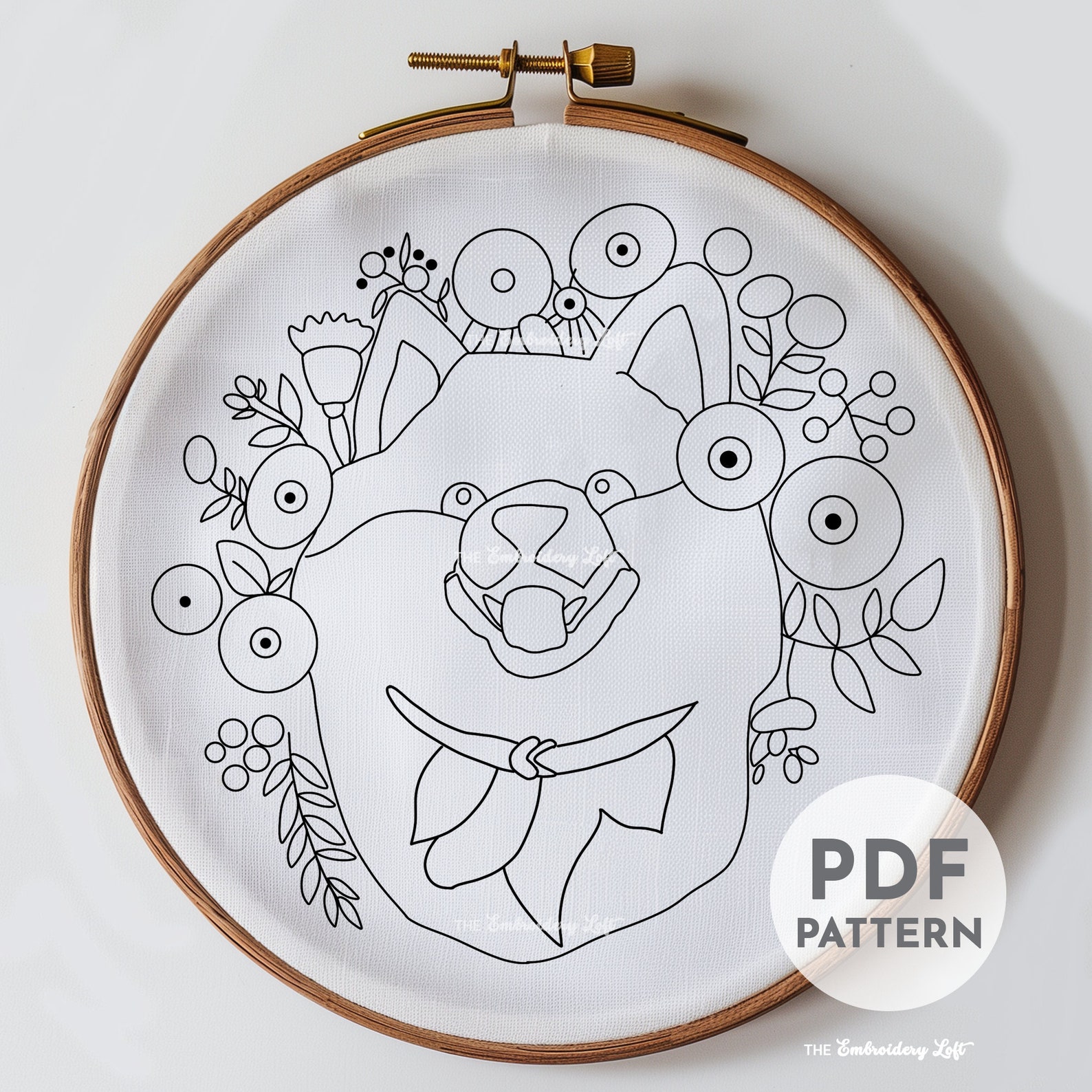 American Eskimo Hand Embroidery Pattern, Dog Embroidery, Pet Embroidery ...