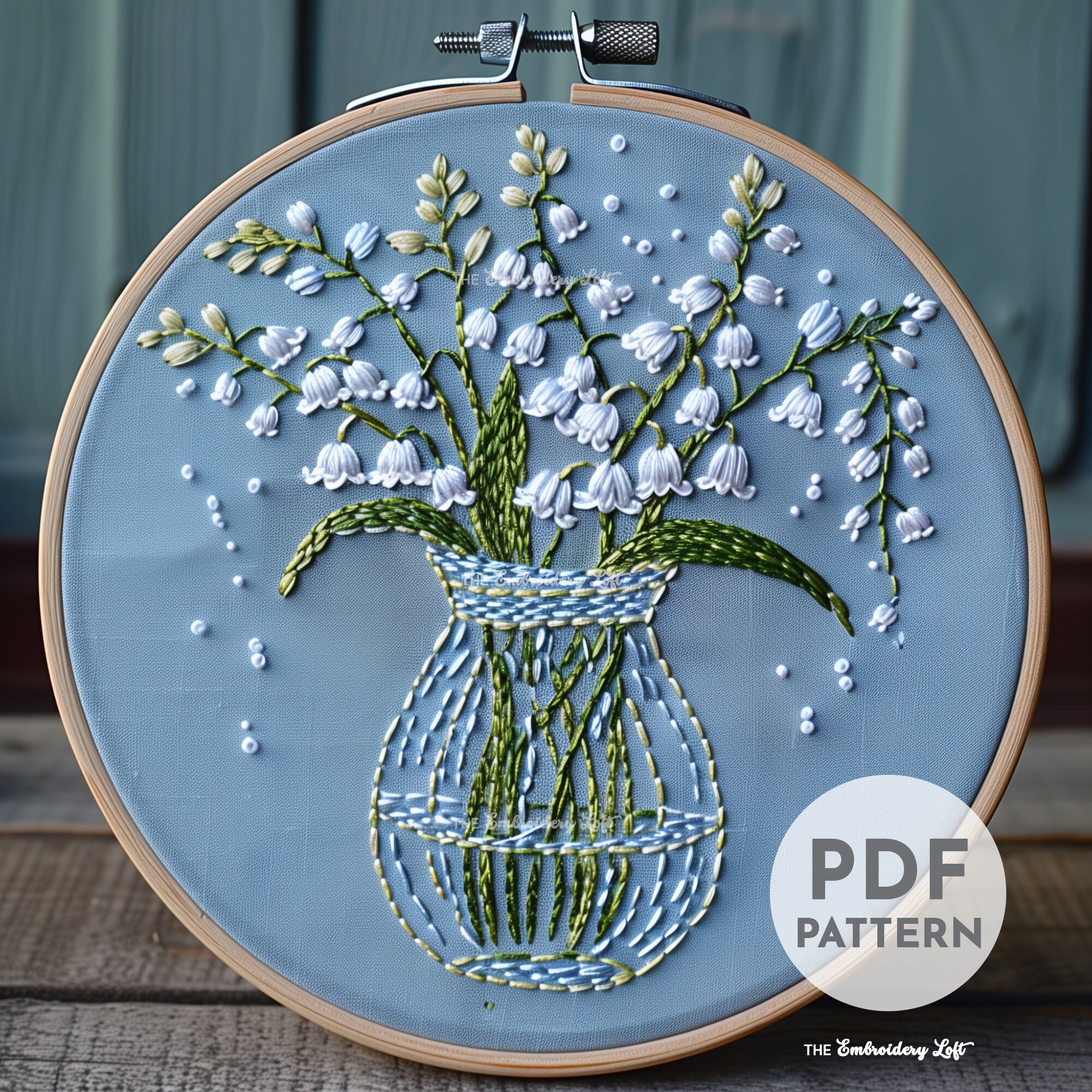 Lily of the Valley Hand Embroidery Pattern, Bluebells Embroidery ...