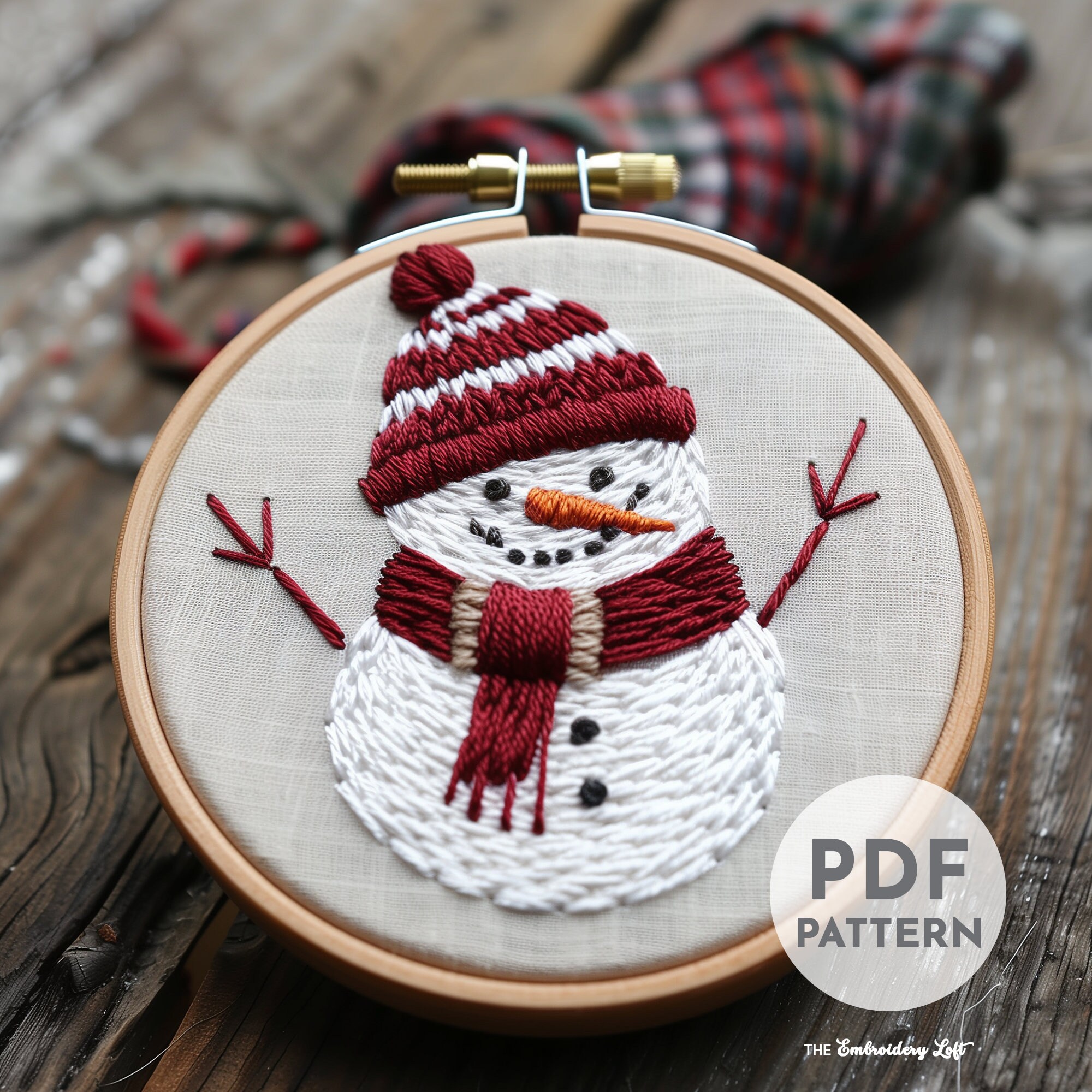 Snowman Hand Embroidery Pattern, Christmas Embroidery Pattern, Snowman ...
