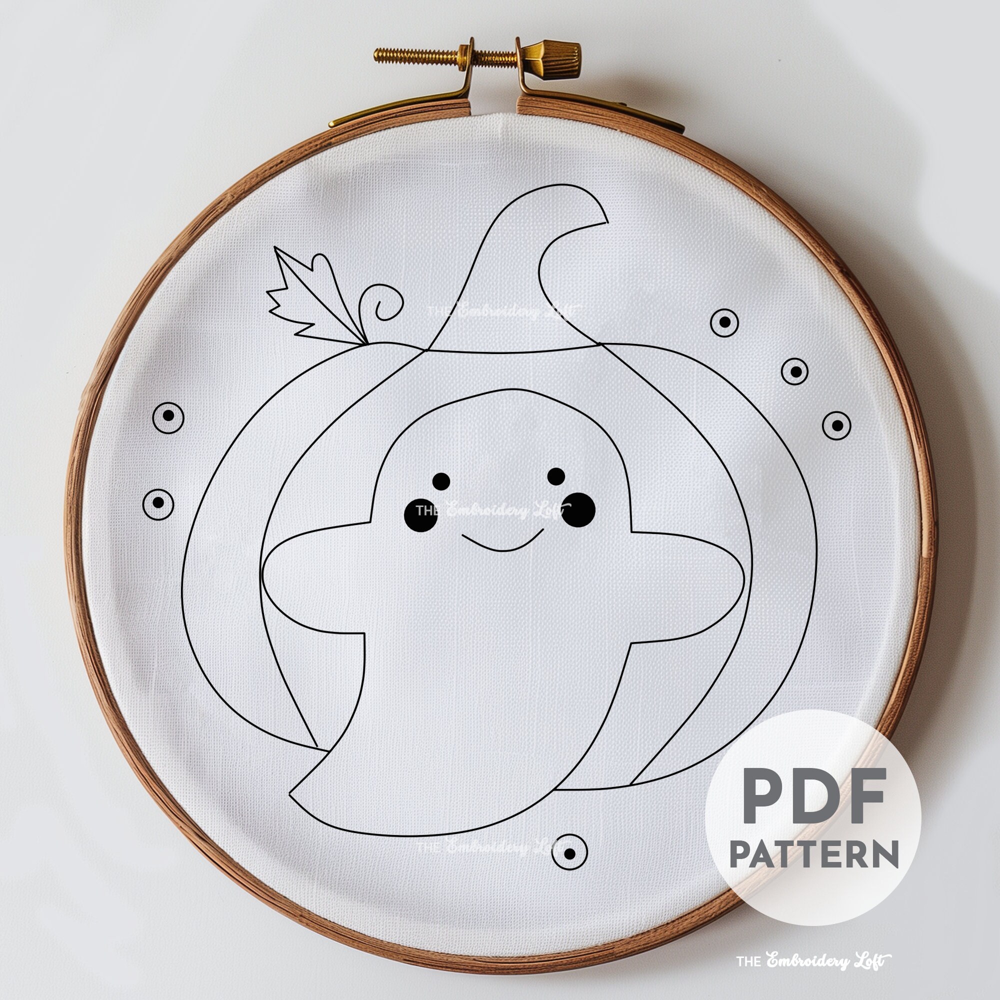Cute Ghost Hand Embroidery Pattern, Ghost Design, Pumpkin Embroidery ...