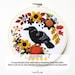 Autumn Raven Hand Embroidery Pattern, Raven Pattern, Autumn Bird ...