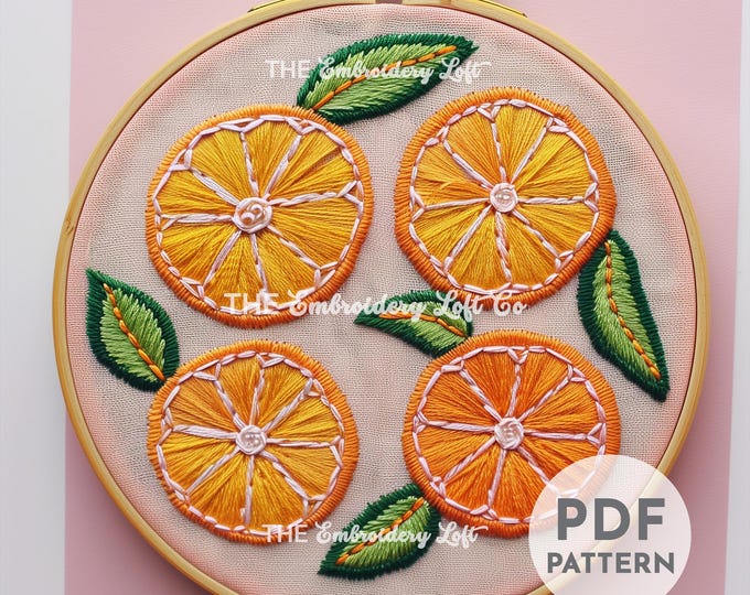 Dried Orange Slices Embroidery Pattern: Beginner DIY (PDF Pattern ...