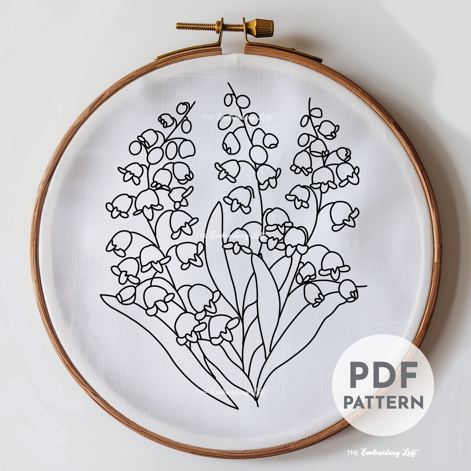 Bluebells Hand Embroidery Pattern, Lily of the Valley Embroidery Pattern, May Birth Flowers ...