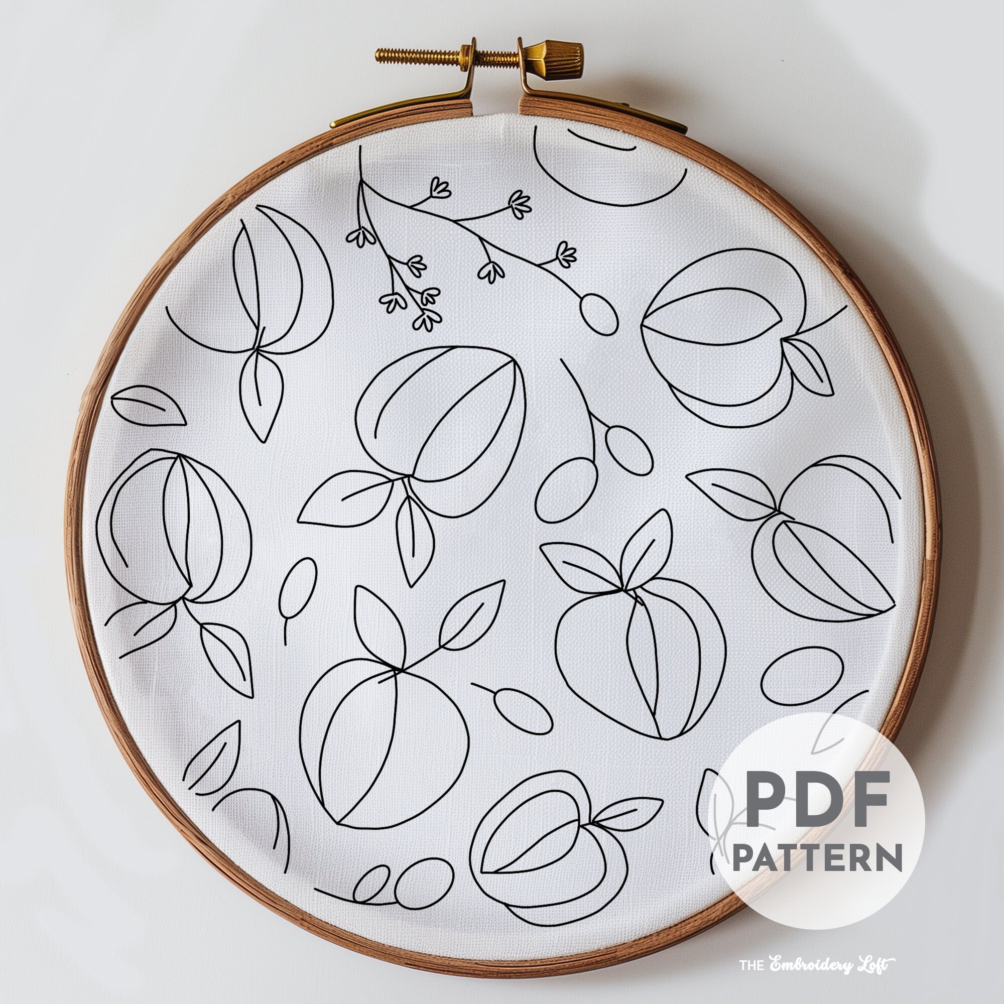 Just Peachy Hand Embroidery Pattern, Peaches Pattern, Peaches, Summer ...